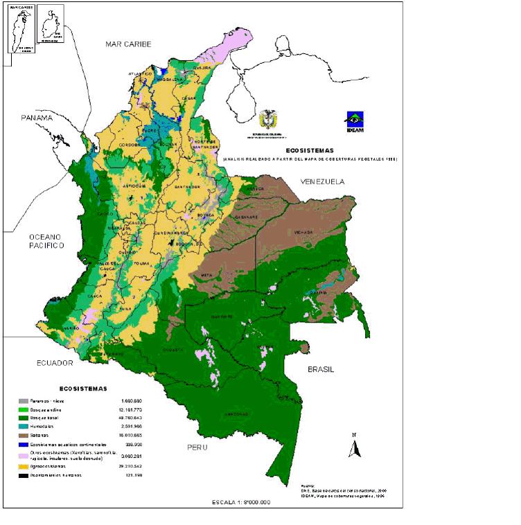 Anexo No 8: DISTRIBUCIÓN GEOGRÁFICA DE LOS ECOSISTEMAS DE BOSQUES EN ...