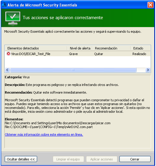 Protección con Microsoft Security Essentials | GATIC